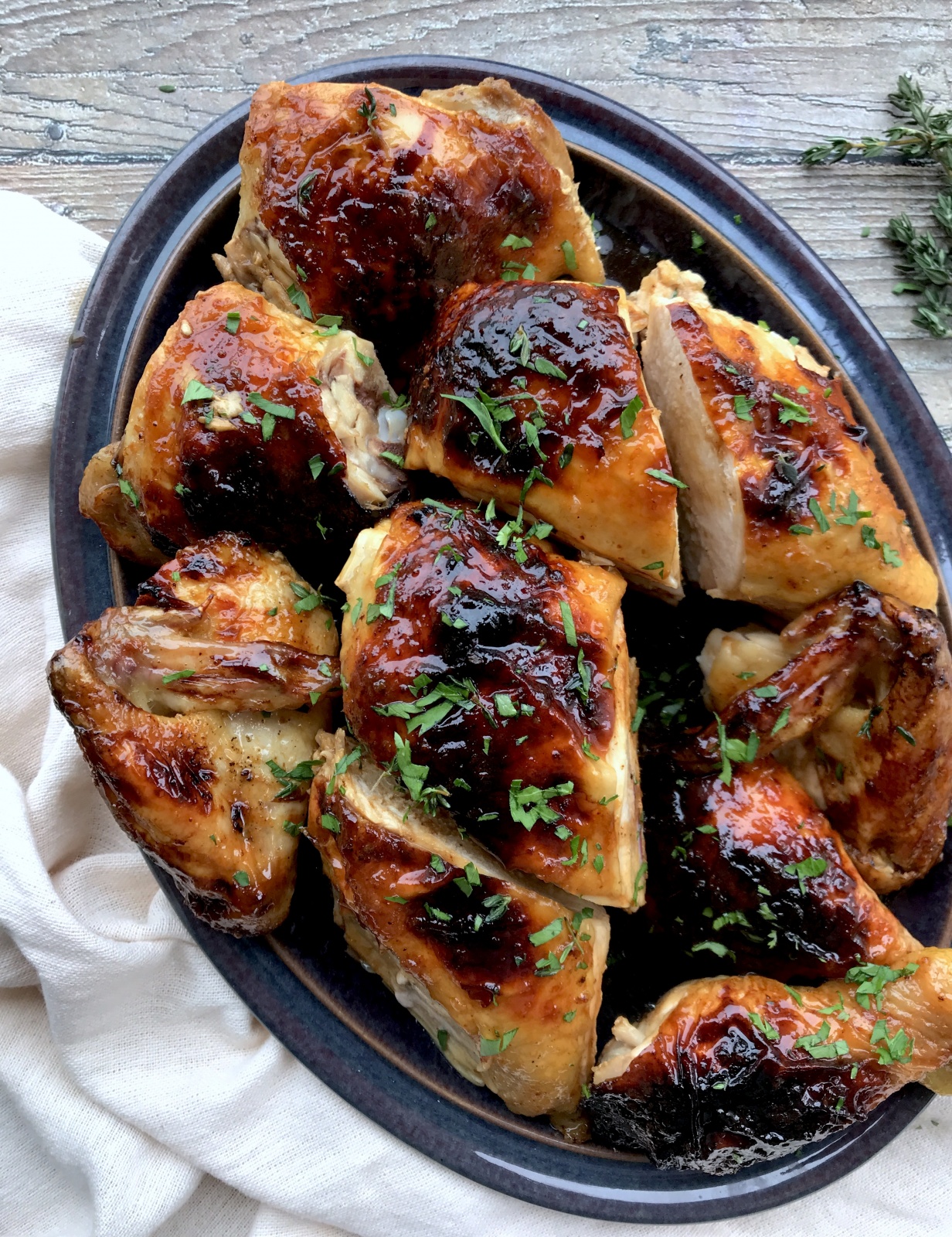 honey-garlic butter roast chicken - roast chicken perfection
