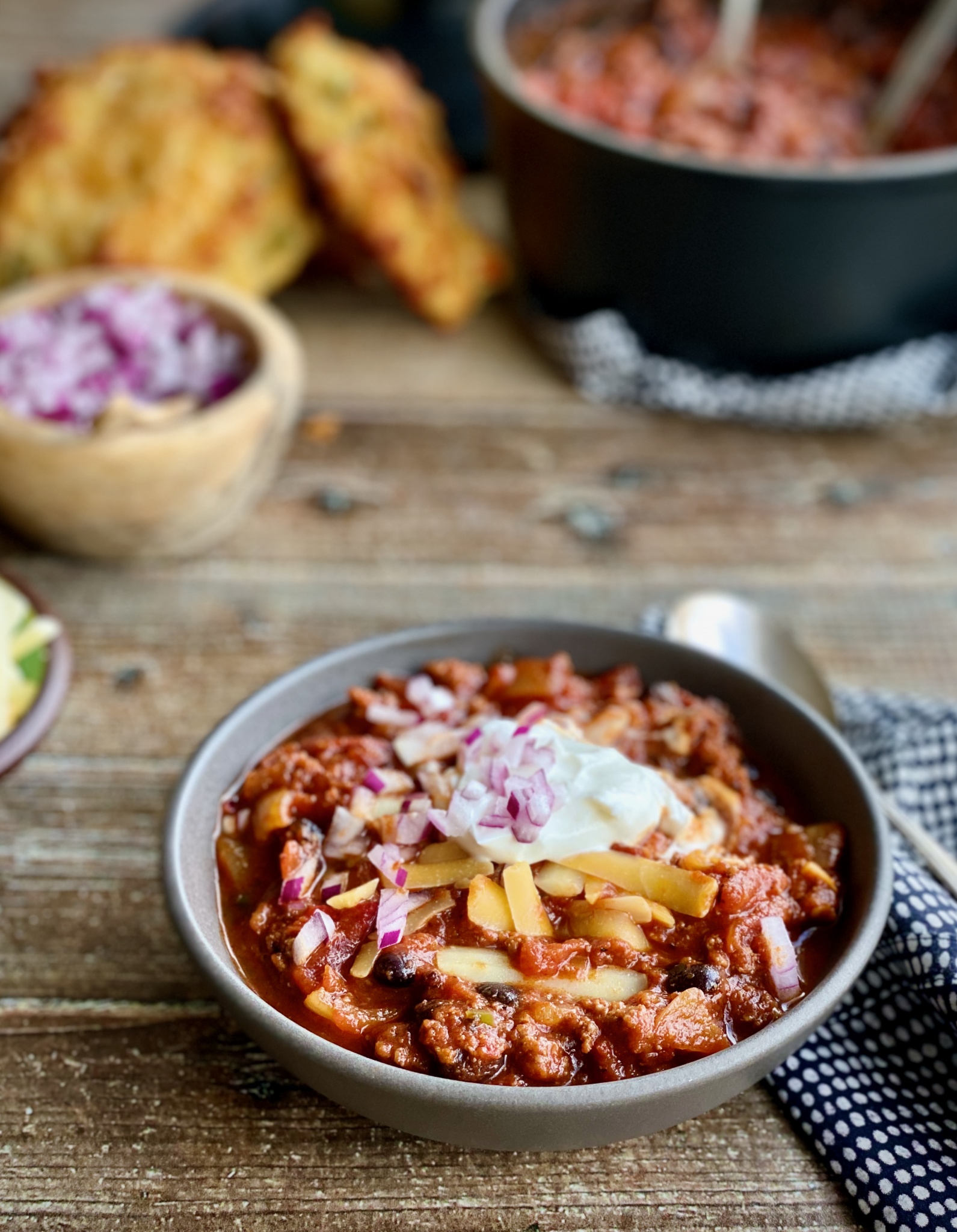 beef and bacon chili with black beans and beer