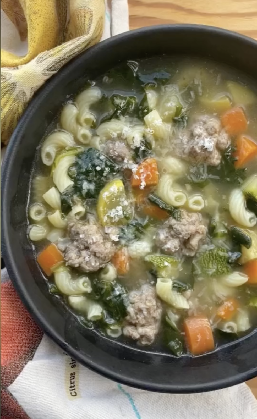 30 minute Mini Meatball and Veggie Soup - zenbelly